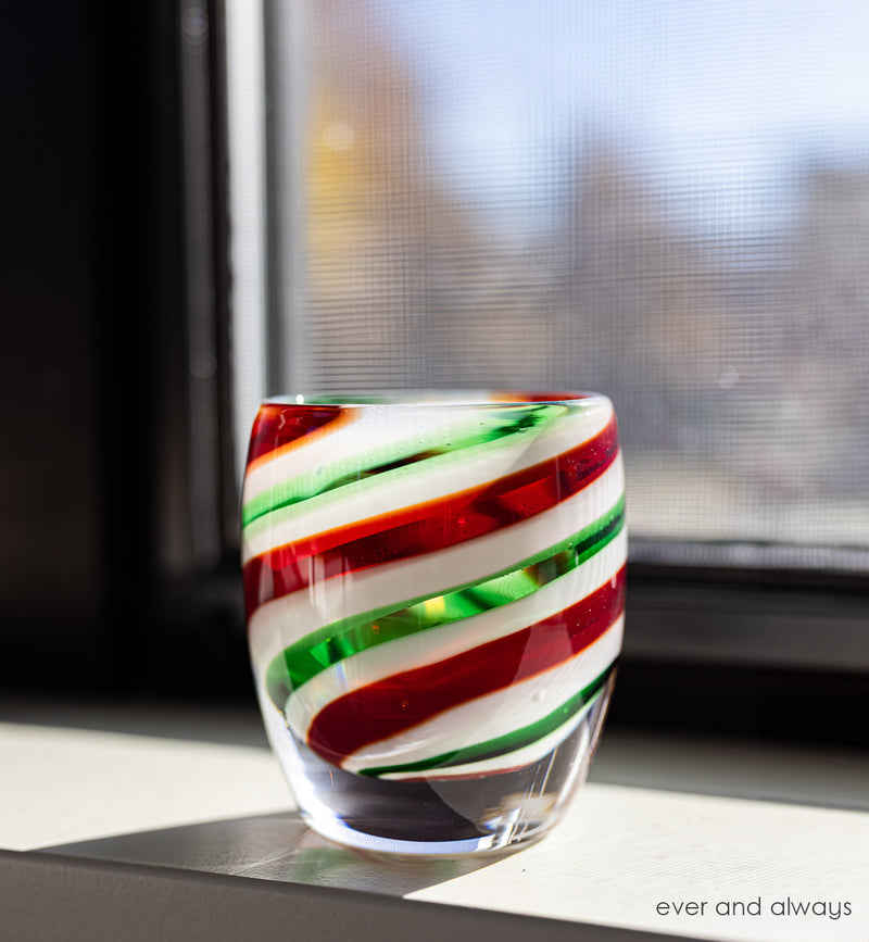 ever and always | white, red, and green wrapped around a hand-blown ...