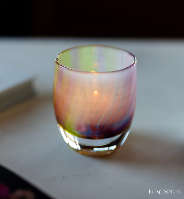 full spectrum | multi-color hand-blown glass candle holder | glassybaby