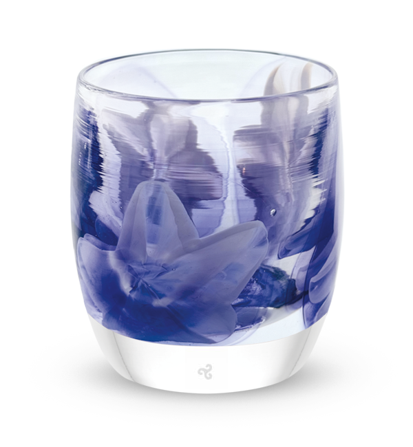 flourish | purple flower hand-blown candle holder | glassybaby