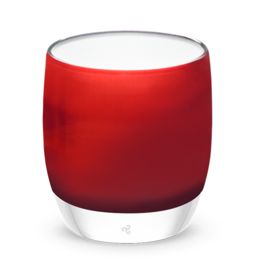 red delicious | bright red double overlay hand-blown glass candle ...
