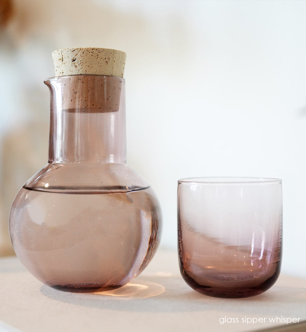 glass sipper whisper | hand-blown glass & carafe set | glassybaby
