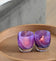 in real life | purple swirled hand-blown glass candle holder | glassybaby