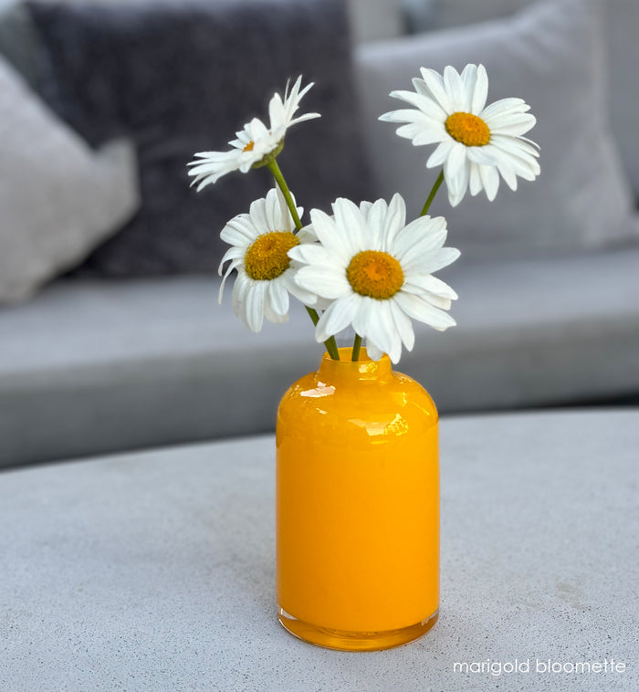 marigold bloomette | opaque yellow hand-blown glass flower bud vase ...