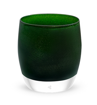 robin hood | green with sparkles hand-blown glass candle holder ...