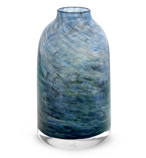 throwback bloomette | translucent blue and green hand-blown glass ...