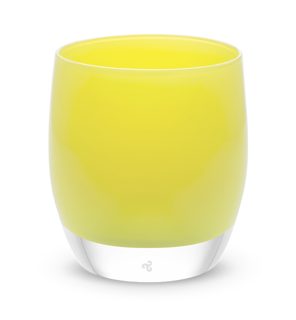 fearless | bright yellow hand-blown glass candle holder | glassybaby
