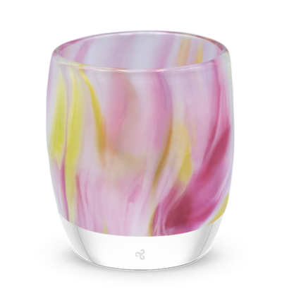 prima | pink marbled hand-blown glass candle holder | glassybaby