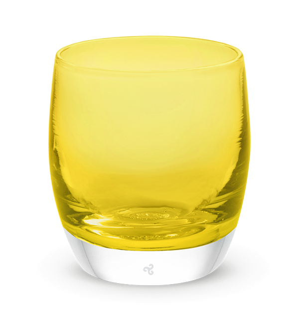 rubber ducky | yellow hand-blown glass candle holder | glassybaby