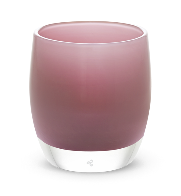 wild rose | mauve pink hand-blown glass candle holder | glassybaby